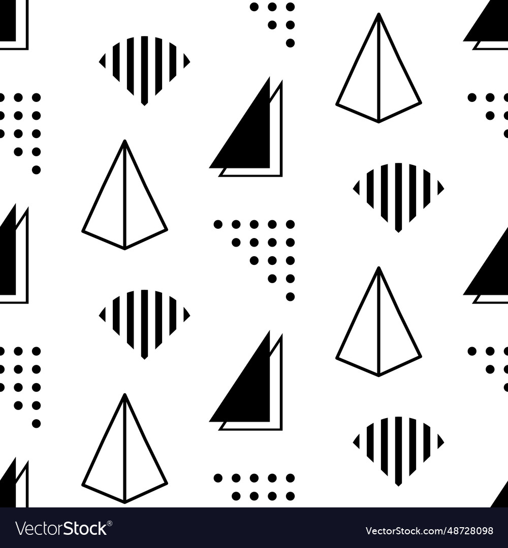 90s trendy geometric memphis seamless pattern Vector Image 90s trendy geometric memphis seamless pattern Vector Image