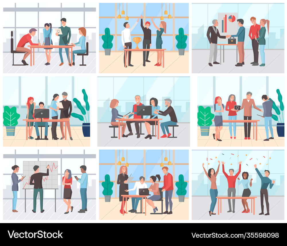 Business Team Meeting & Celebration Royalty Free Vector