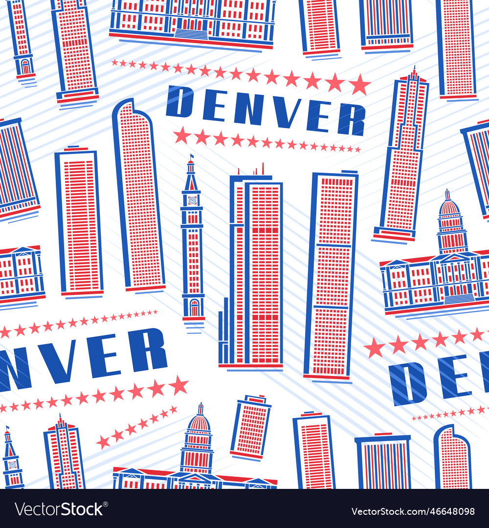 Denver seamless pattern Royalty Free Vector Image
