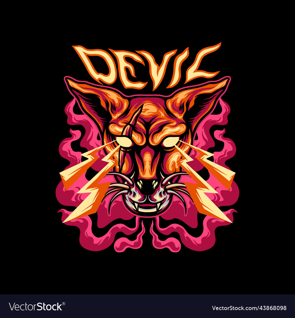 Devil cat mascot Royalty Free Vector Image - VectorStock