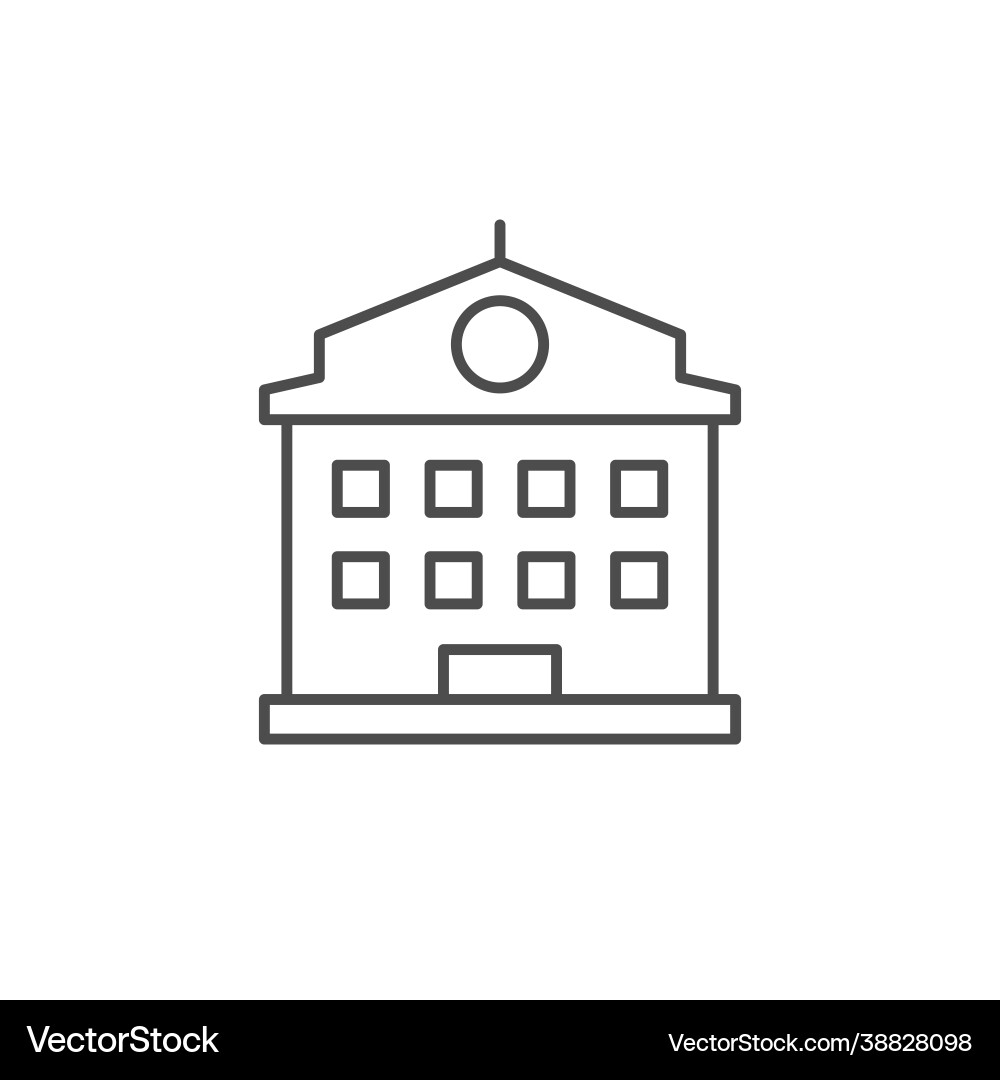 Government building line outline icon Royalty Free Vector