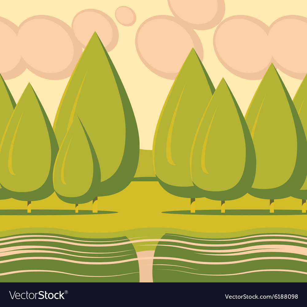Landscape tree Royalty Free Vector Image - VectorStock