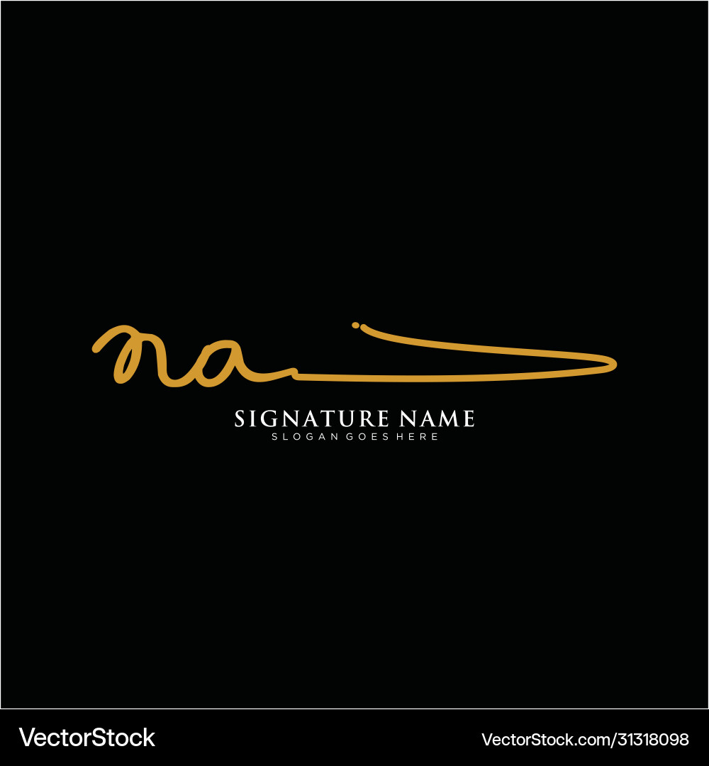 Letter na signature logo template Royalty Free Vector Image