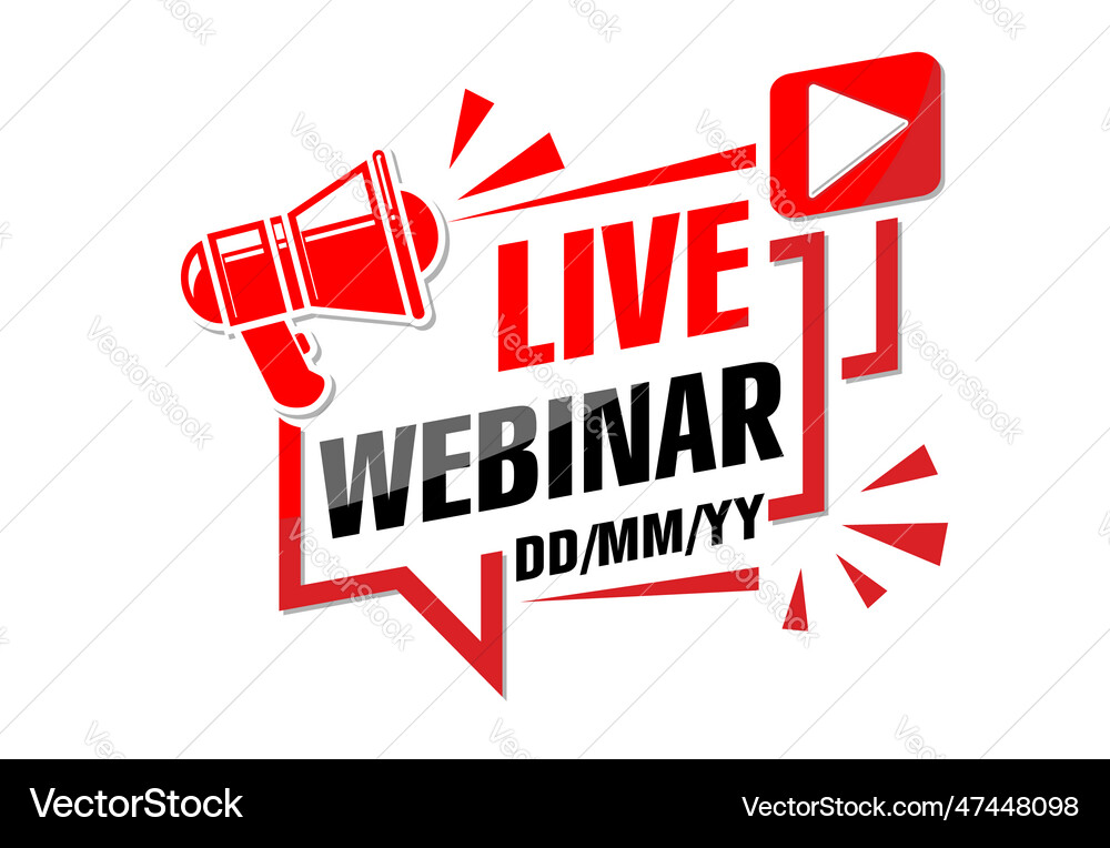 Live webinar advert promo Royalty Free Vector Image