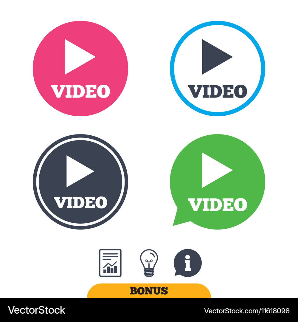 Play video sign icon player navigation symbol Vector Image