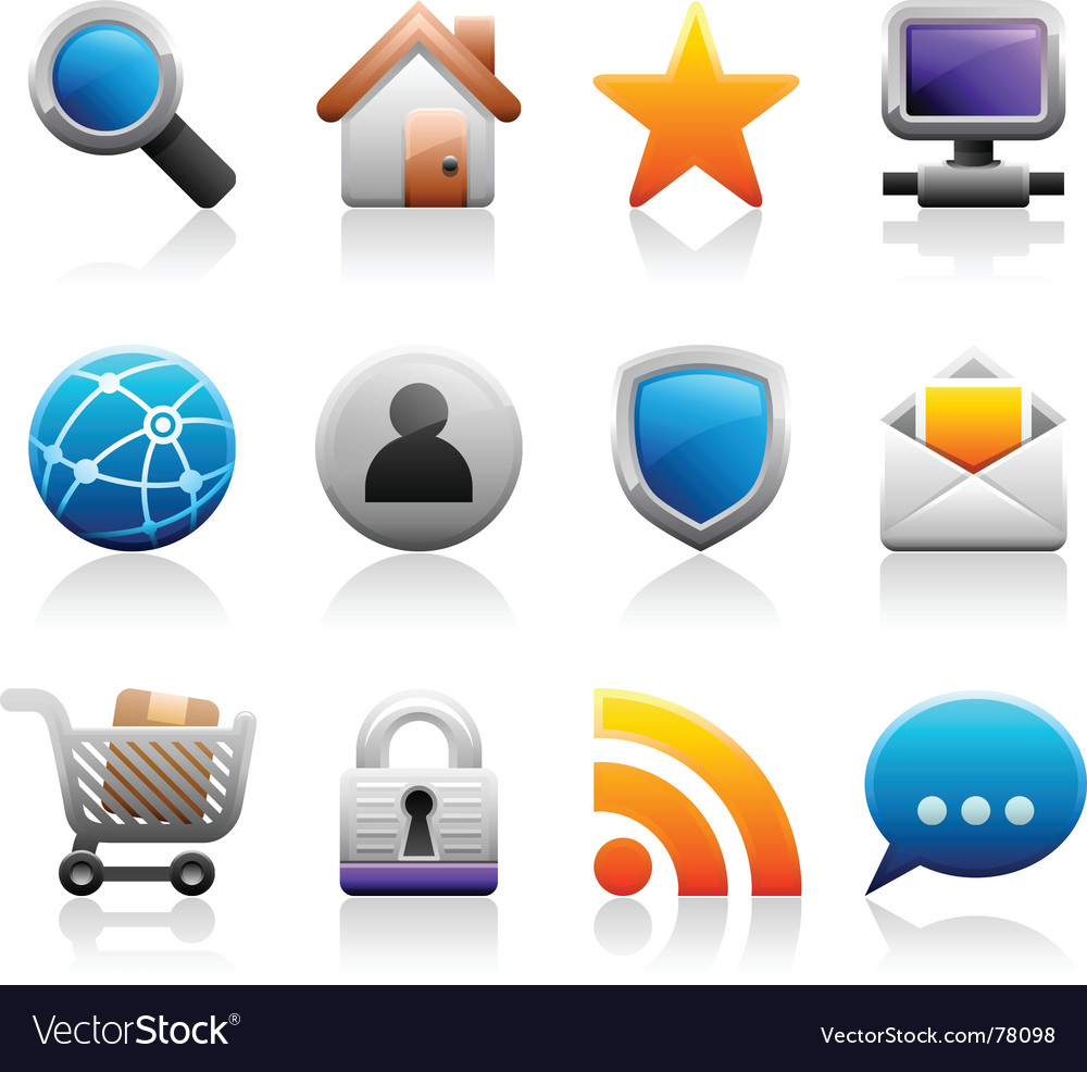Web & Internet Icon Set Royalty Free Vector Image