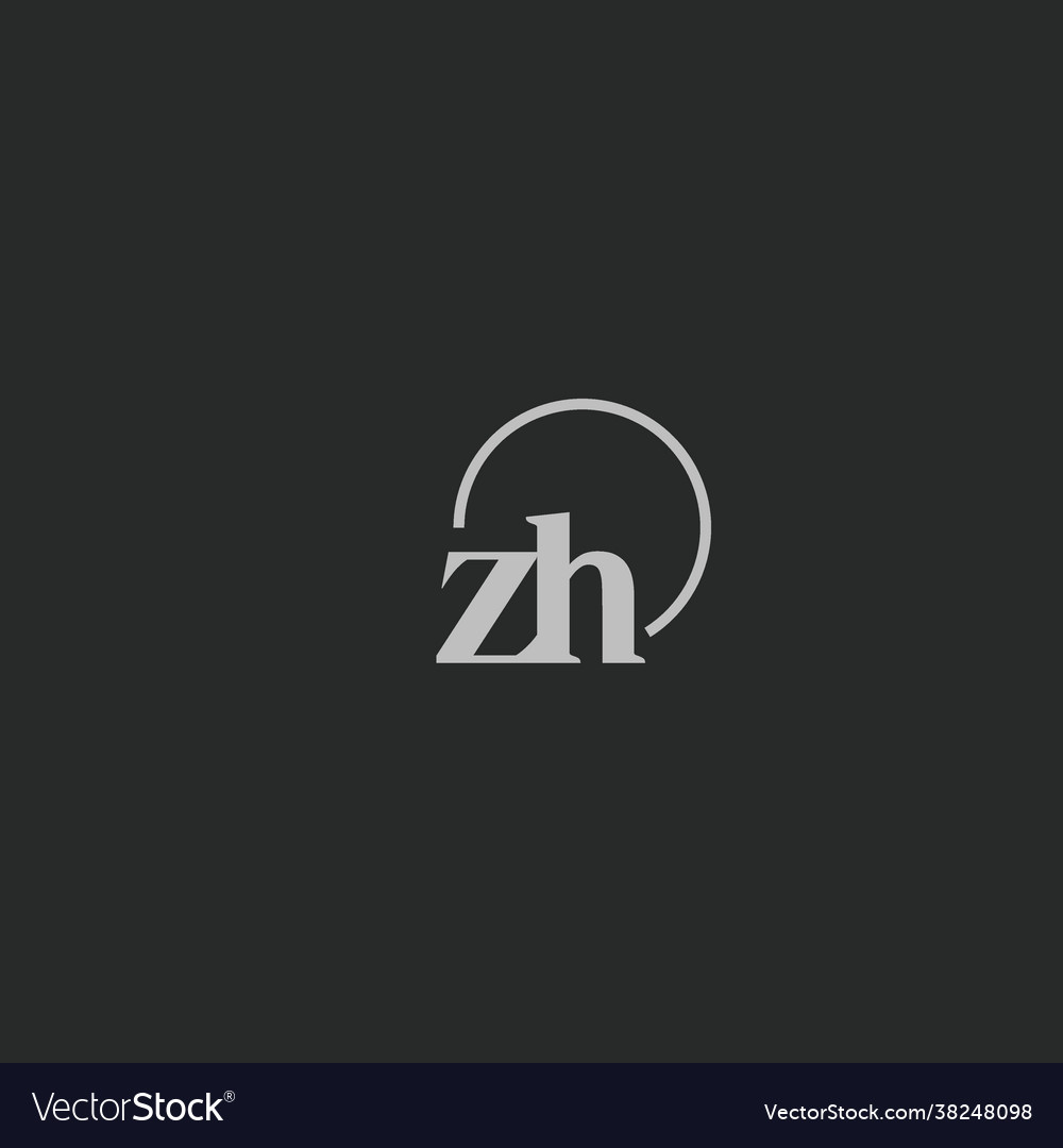 Zh initials logo monogram Royalty Free Vector Image
