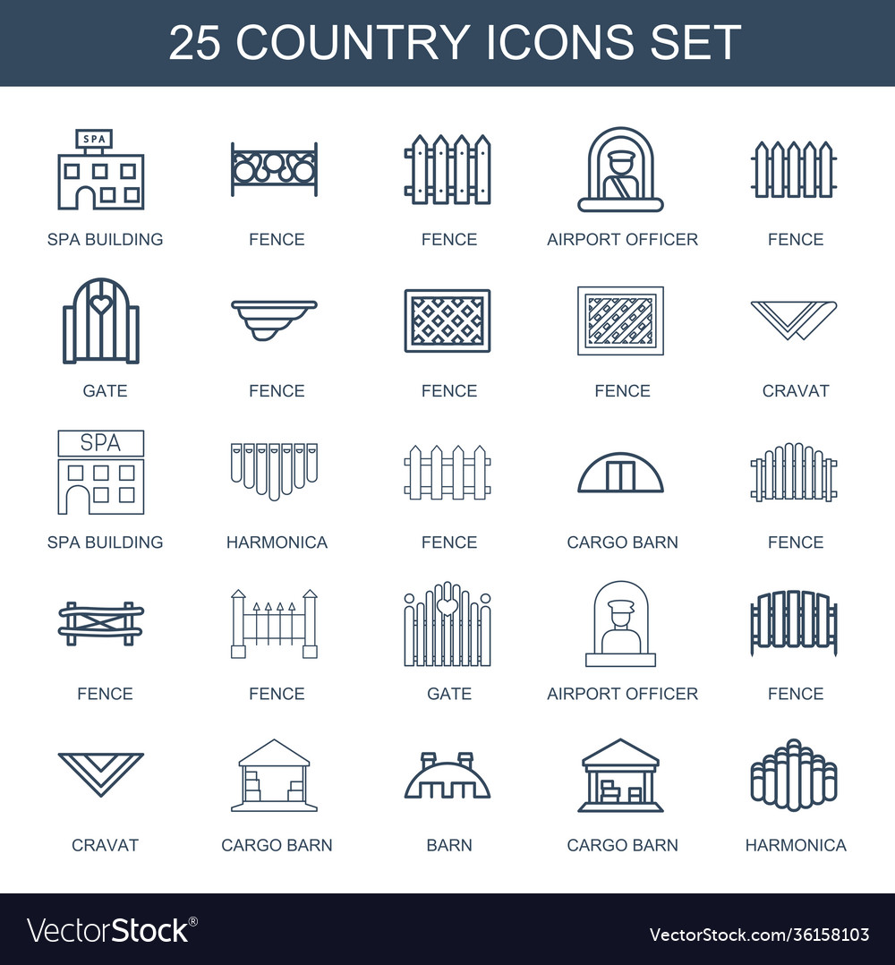25 country icons Royalty Free Vector Image - VectorStock