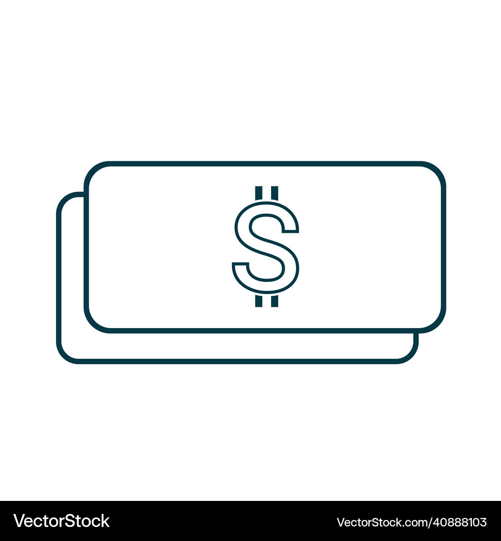 Abstract dollar bill icon Royalty Free Vector Image