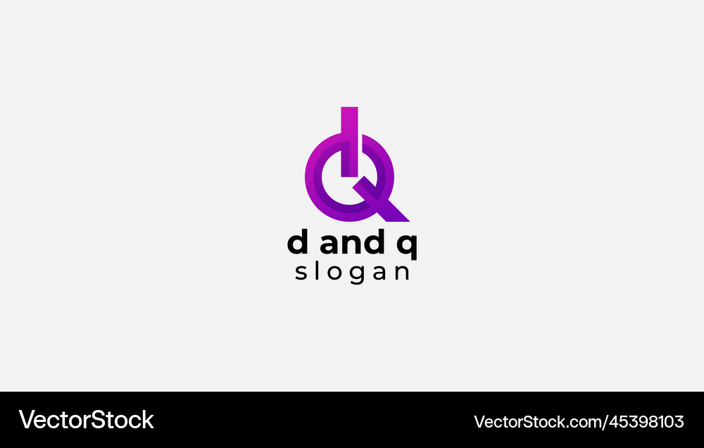 Alphabet letters initials monogram logo dq qd d Vector Image