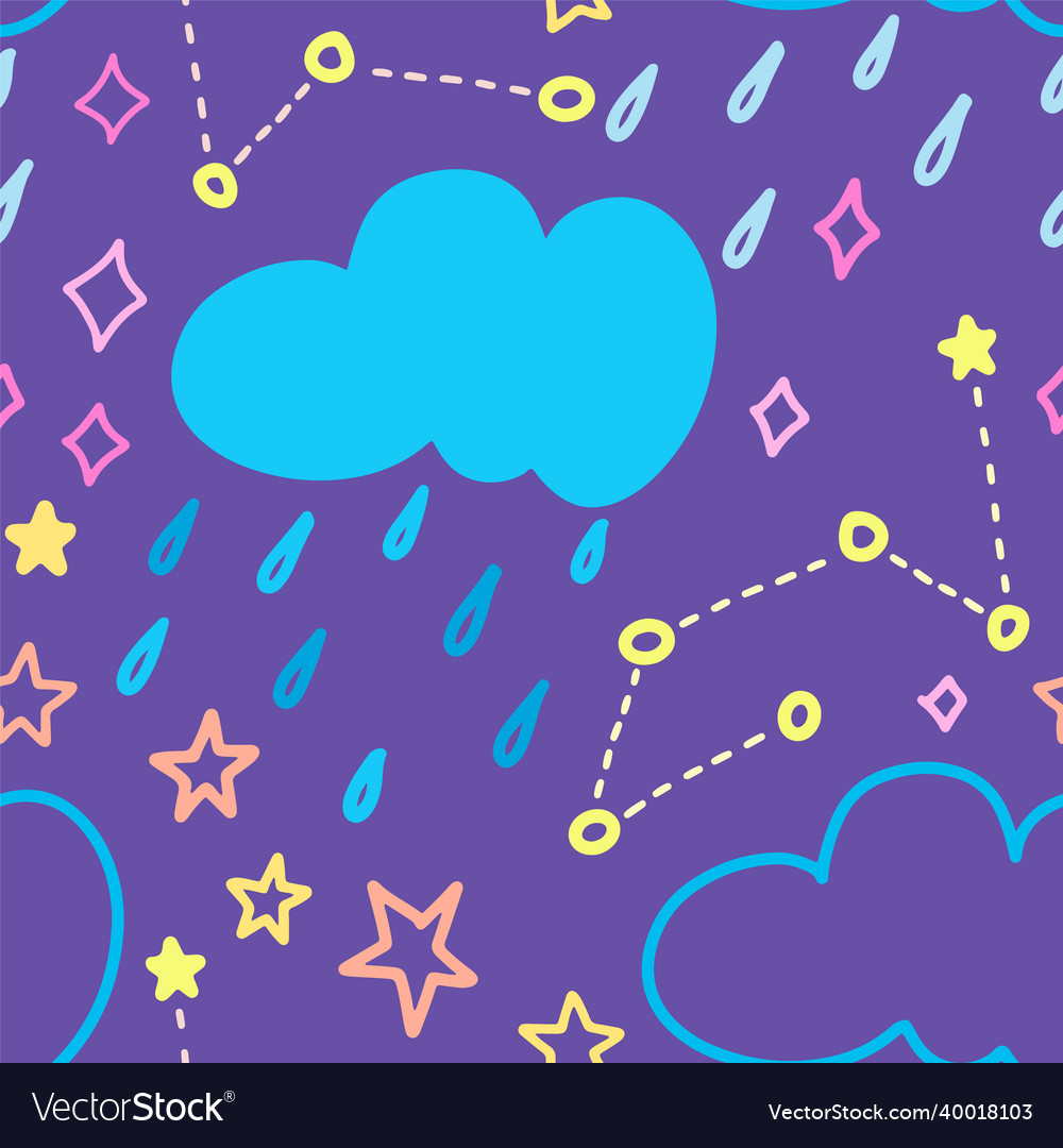 Baby space seamless pattern colorful kids Vector Image