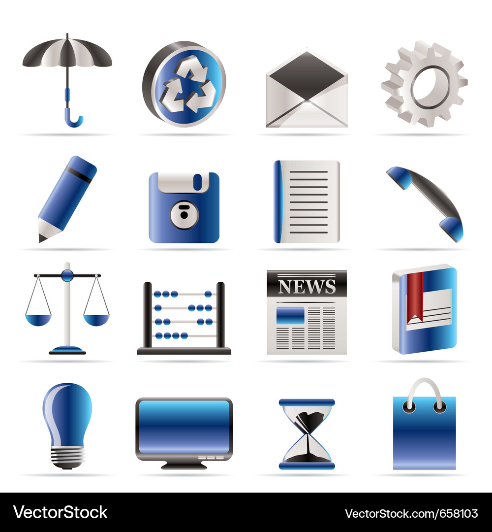 Business and office internet icons Royalty Free Vector Image