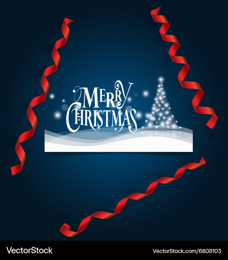 Christmas greeting card merry lettering Royalty Free Vector