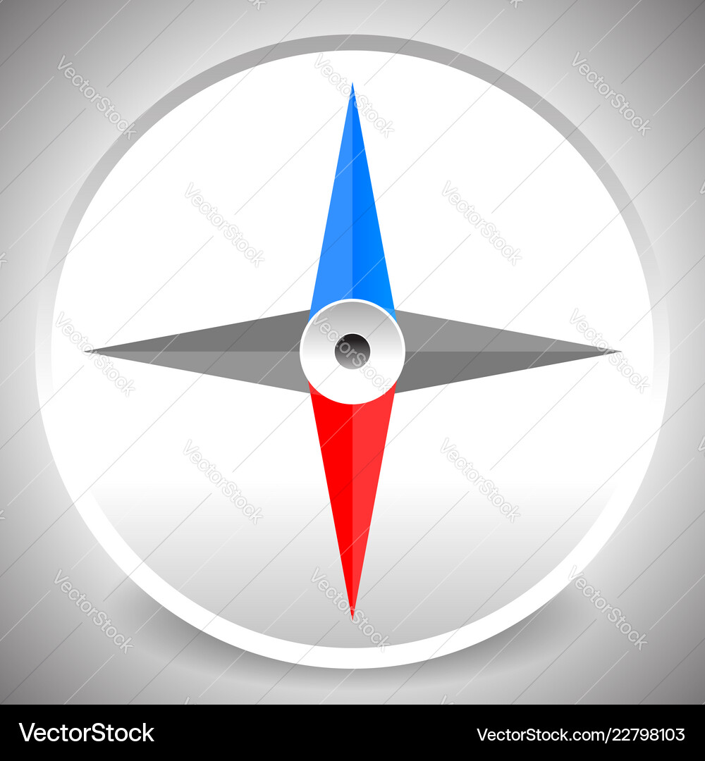 Compass icon dial of a with 4-way Royalty Free Vector Image