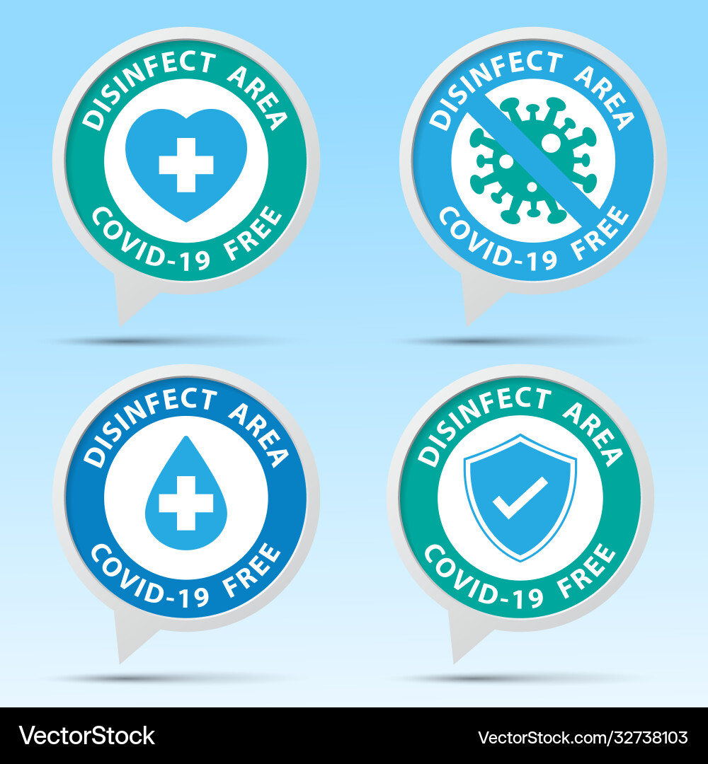 Covid19 free zone sign eps10 Royalty Free Vector Image
