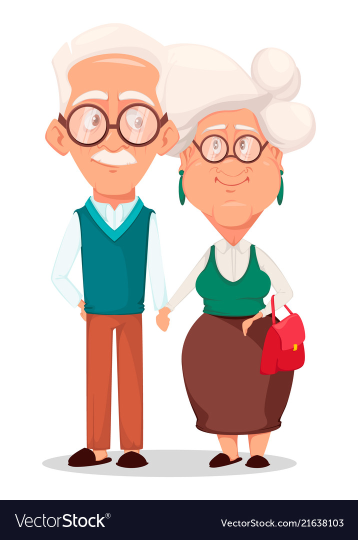 Grandmother And Grandfather Together Royalty Free Vector