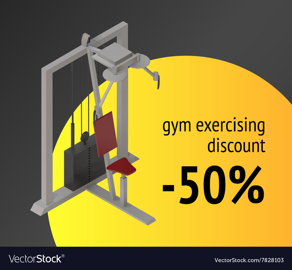Gym exercise machine training device Royalty Free Vector