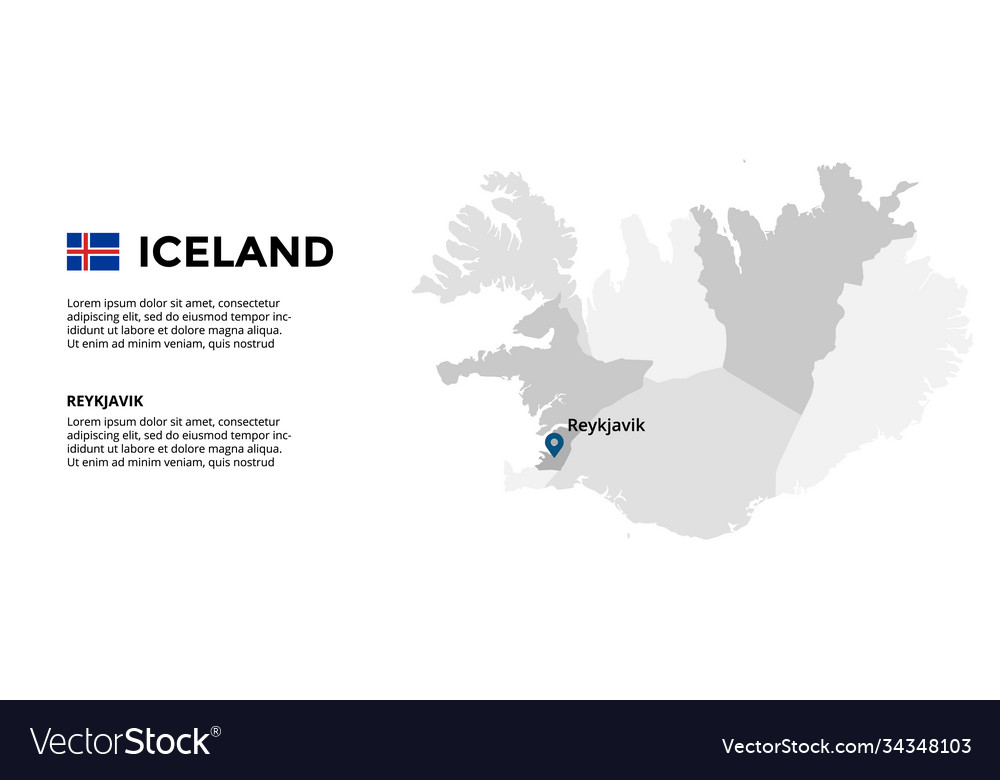 Iceland Map Infographic Template Slide Royalty Free Vector