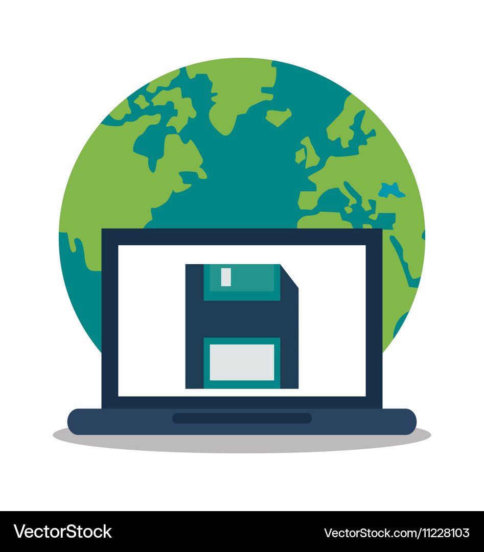 Laptop and digital marketing design Royalty Free Vector