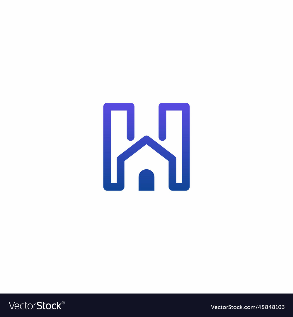 Letter h home logo design building Royalty Free Vector Image