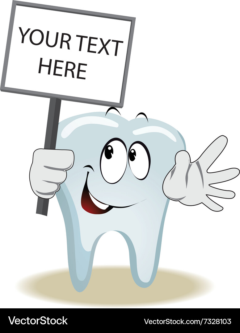 Live tooth with face arms and eyes Royalty Free Vector Image