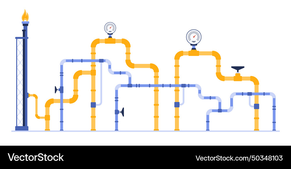 Pipeline system for natural gas transportation Vector Image
