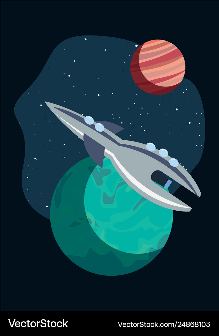 Rocket spaceship cosmos Royalty Free Vector Image