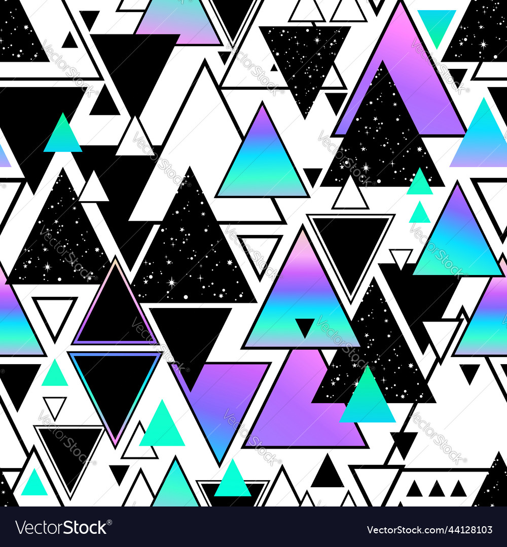 Seamless geometric pattern of different triangles Vector Image