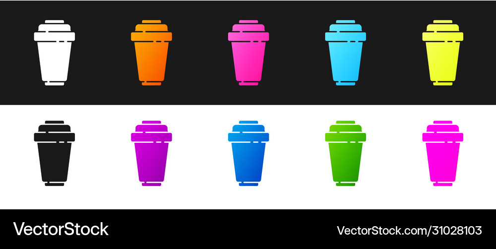 Set water filter cartridge icon isolated on black Vector Image