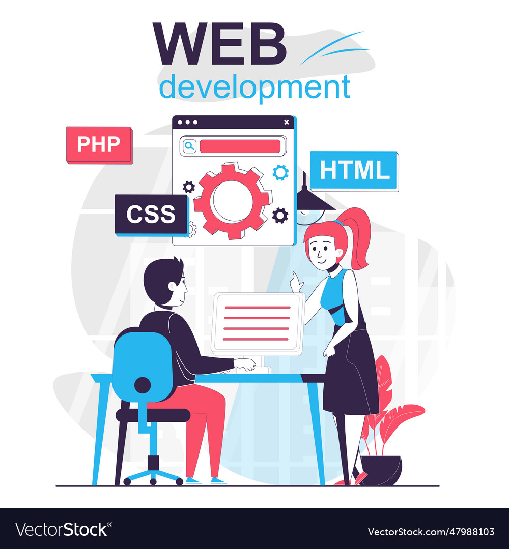Web development isolated cartoon concept Vector Image