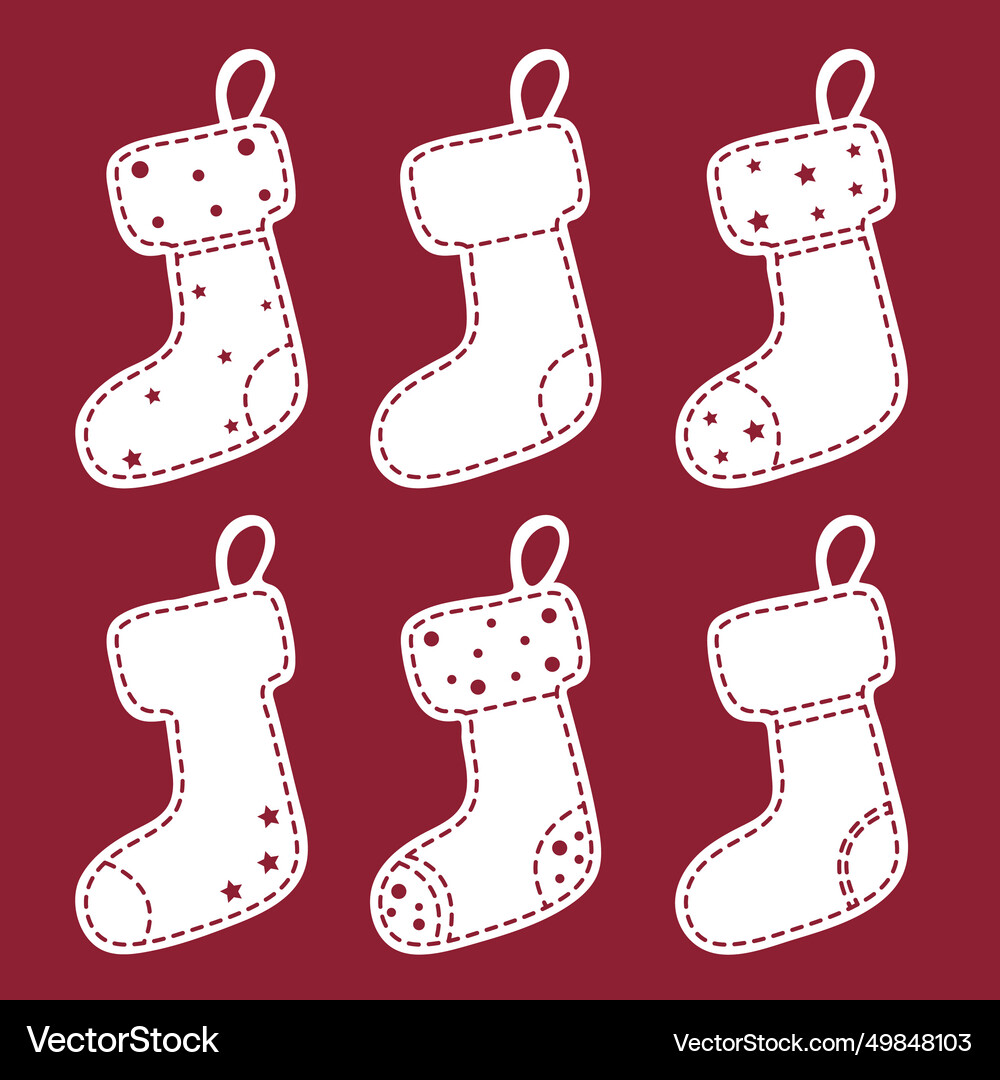 Winter accessories santas christmas socks Vector Image