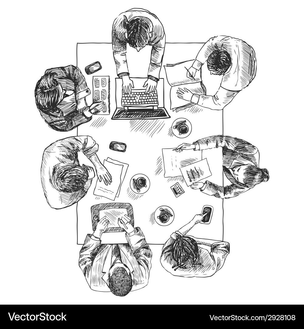 Business meeting top view Royalty Free Vector Image