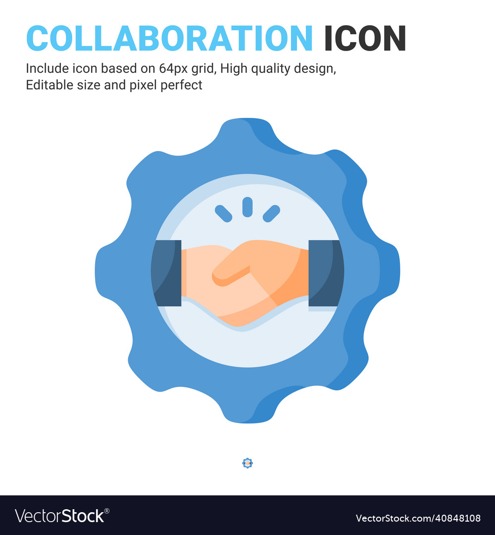 Collaboration icon with flat color style Vector Image