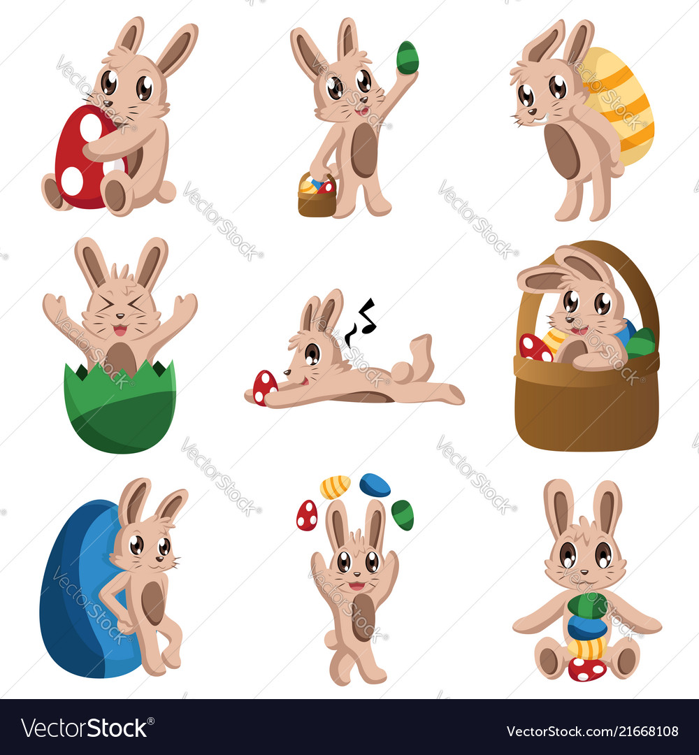 Cute easter bunny Royalty Free Vector Image - VectorStock