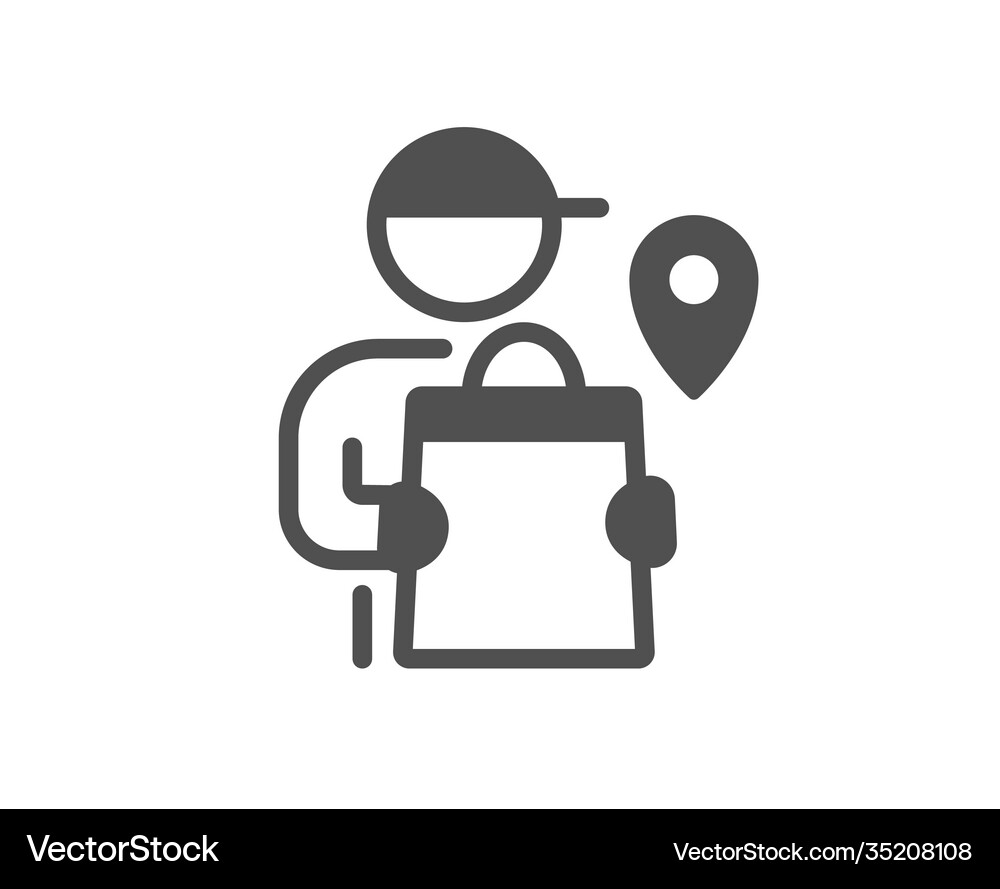 Delivery man icon courier location sign Royalty Free Vector
