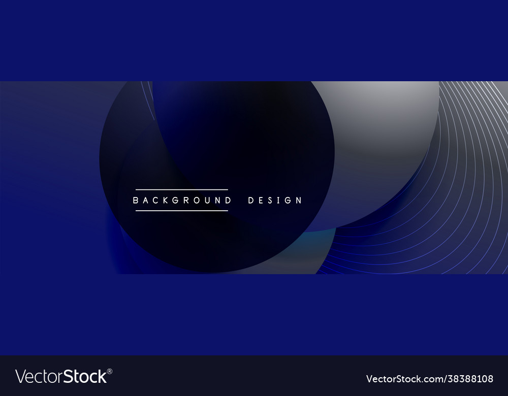 Gradient circles with shadows techno Royalty Free Vector