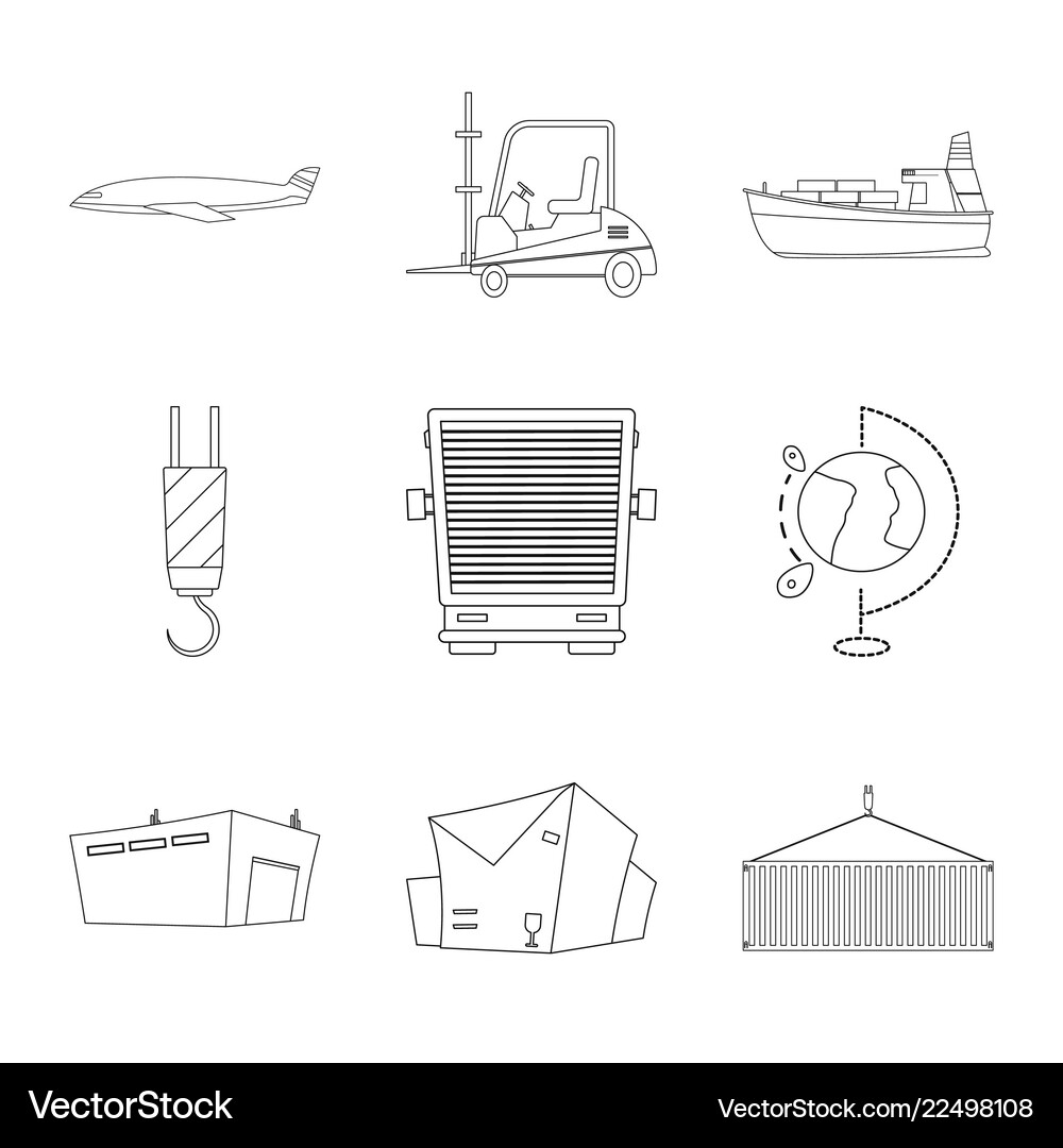 Isolated object of goods and cargo logo Royalty Free Vector