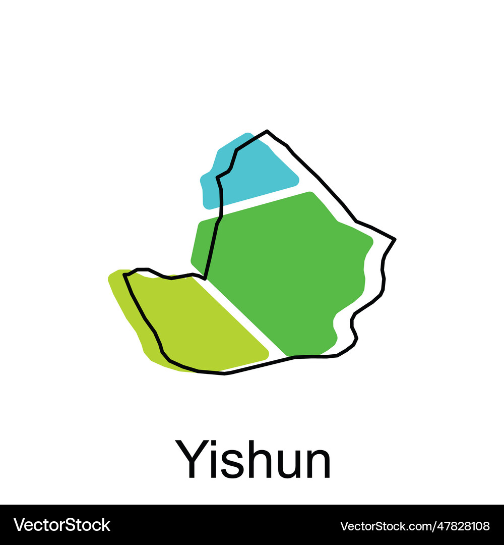 Map of yishun design template national borders Vector Image