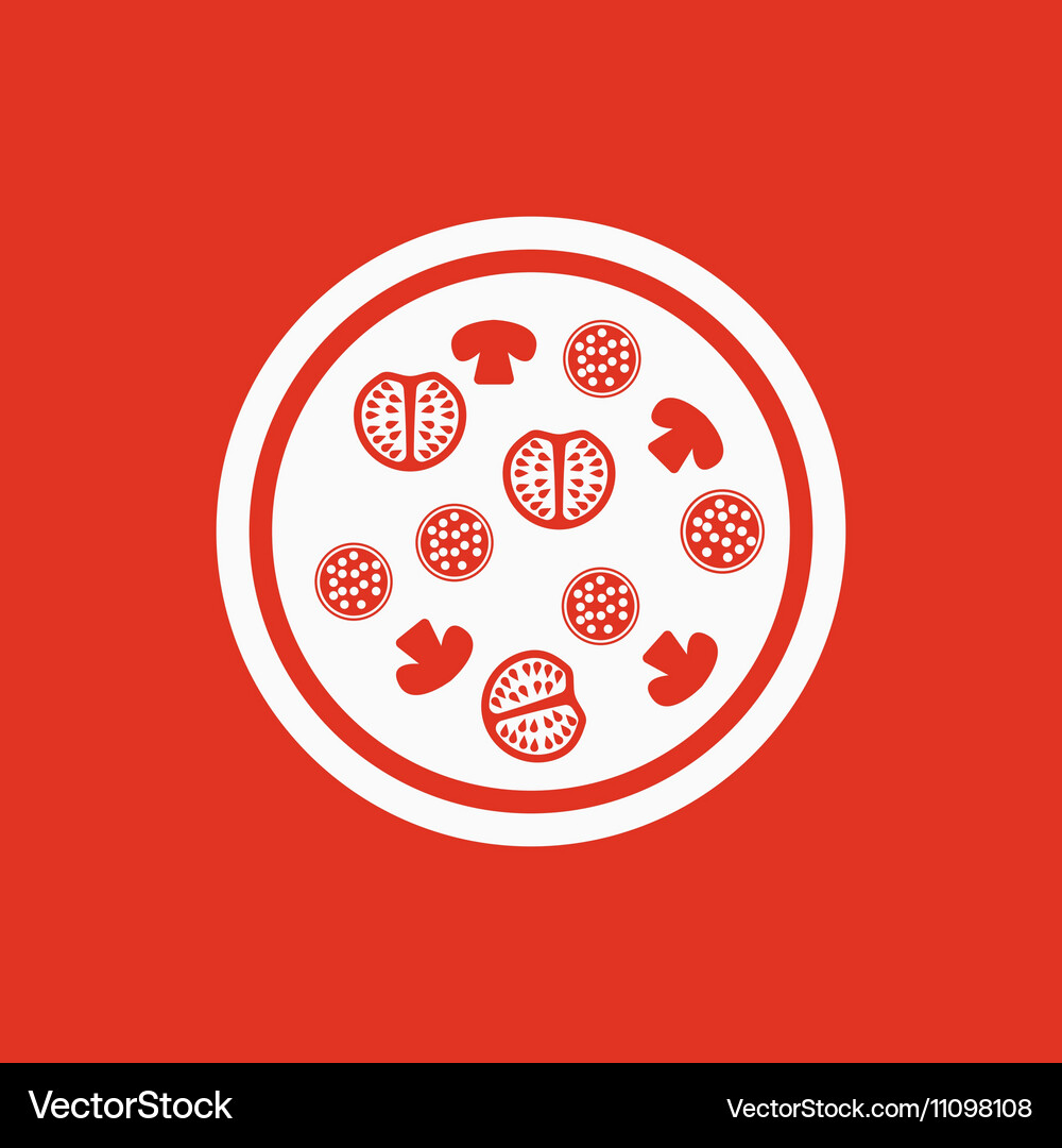 Pizza icon fast food and baking symbol flat Vector Image