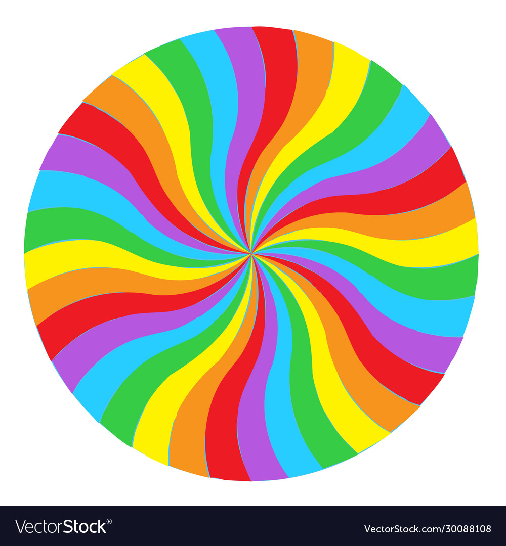 Rainbow round spiral circle background flag Vector Image