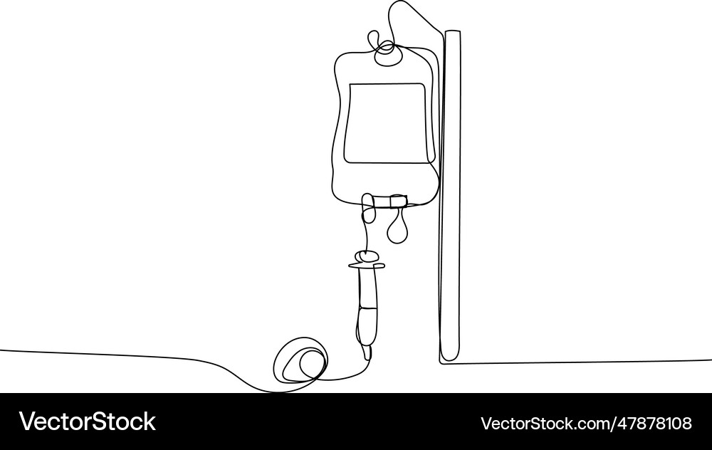 Saline bottle catheter syringe injection drop Vector Image