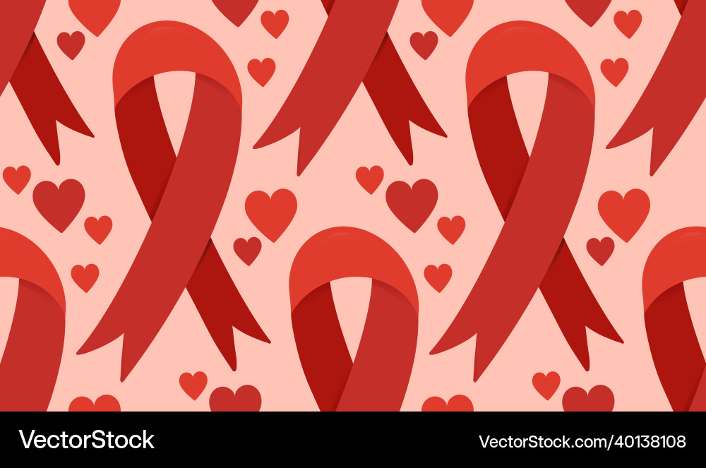 Seamless pattern with pink ribbon - breast cancer Vector Image