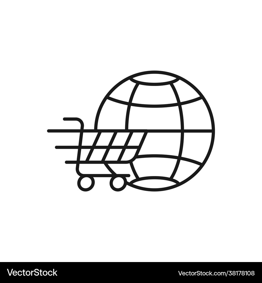 Shopping cart with globe icon design Royalty Free Vector