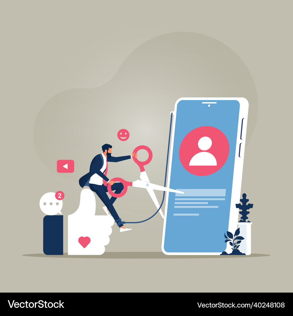 Social media addiction concept Royalty Free Vector Image