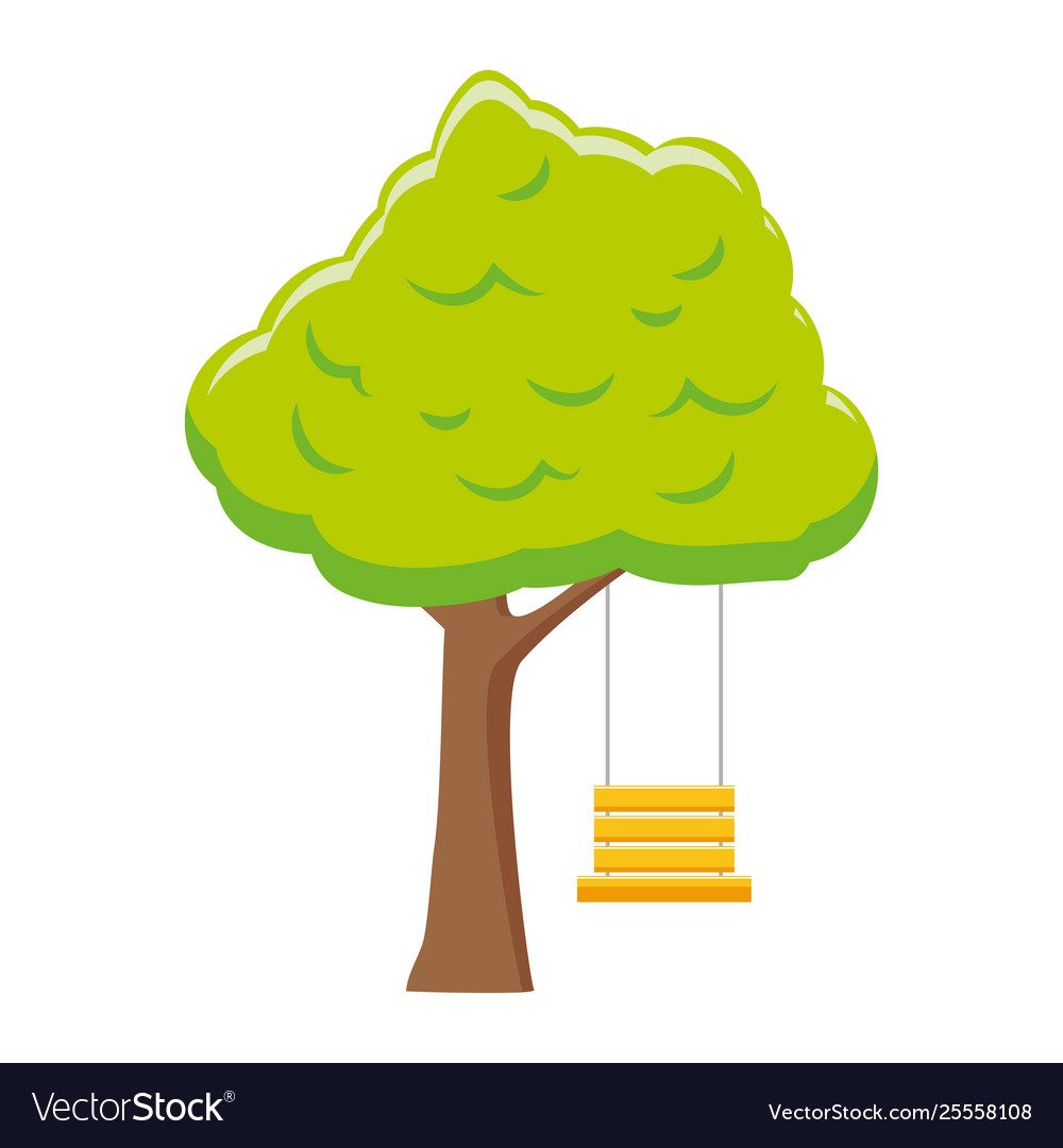 Free Tree With Swing Clipart