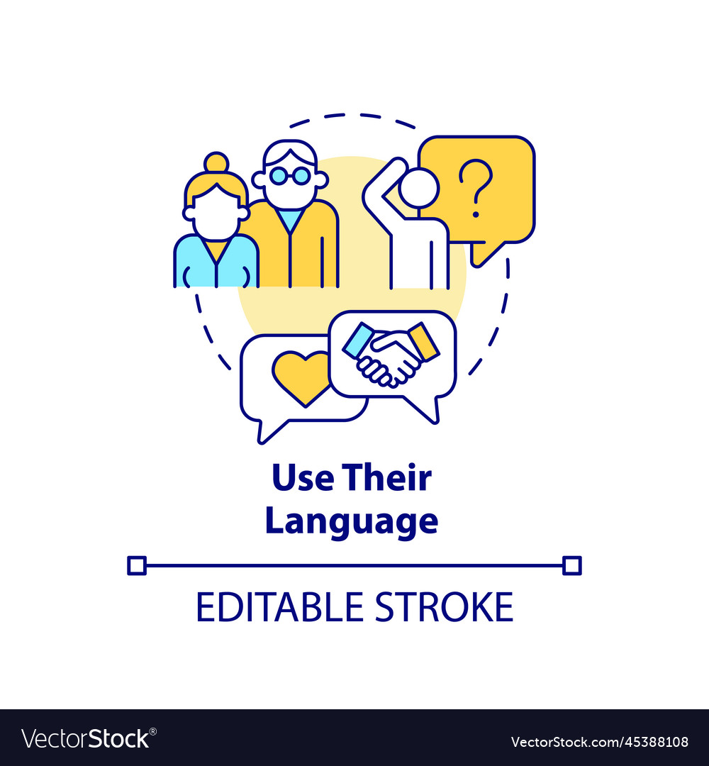 Use their language concept icon Royalty Free Vector Image