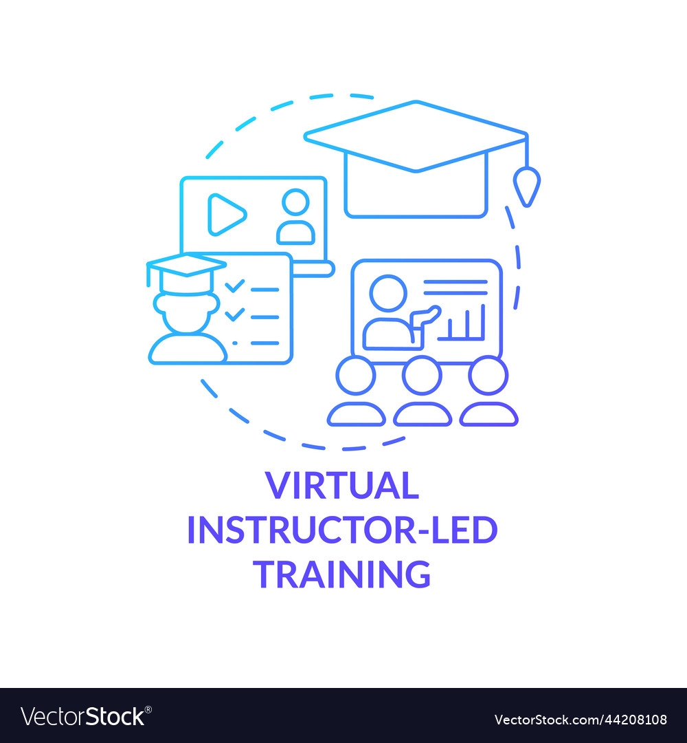 Virtual instructor-led training blue gradient Vector Image