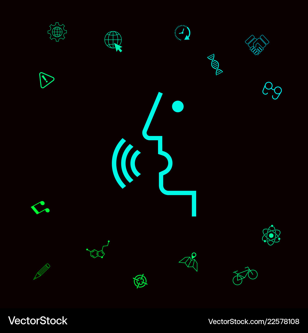 Voice control person talking - icon graphic Vector Image