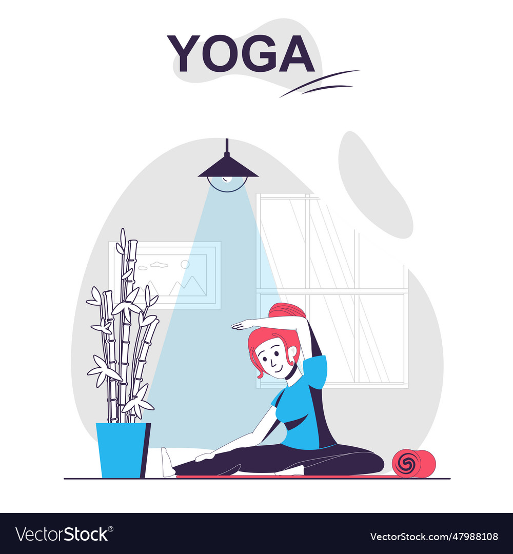 Yoga training isolated cartoon concept woman Vector Image