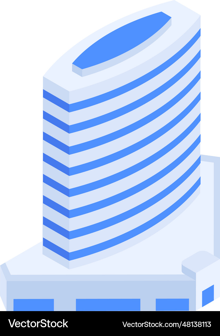 An isometric icon of building Royalty Free Vector Image